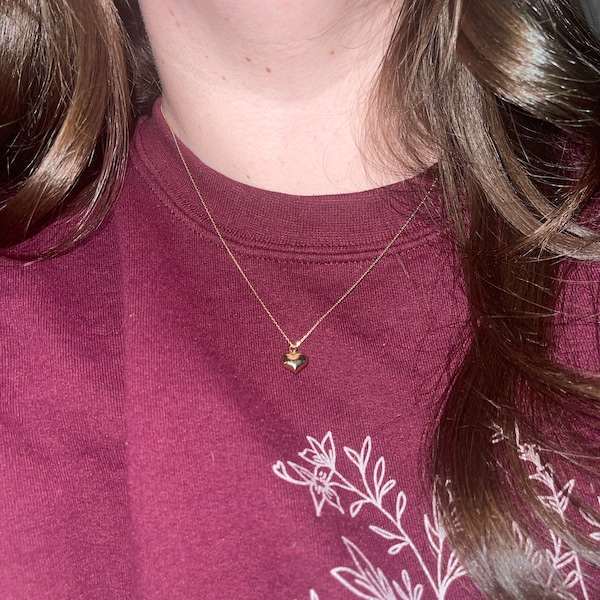 14K Real Gold Heart Cremation Urn Necklace, Personalized Ash Holder ...