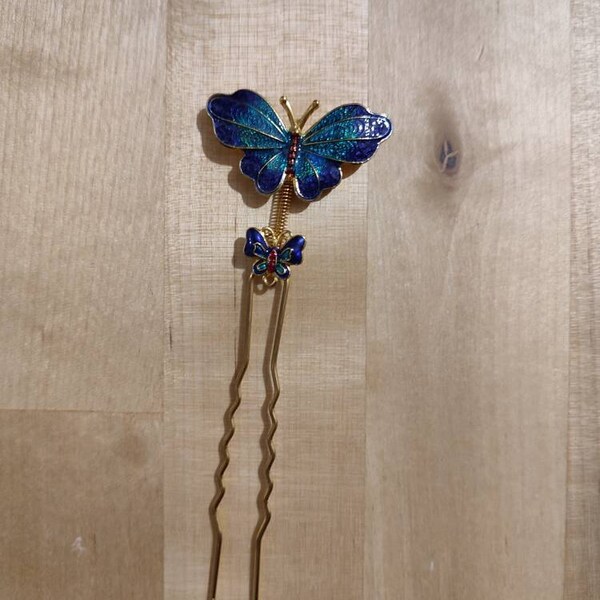 Kingfisher Craft Forbidden City Remake Style Hairpin Peacock Feather ...