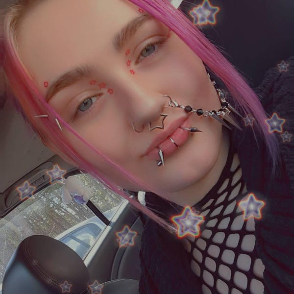 Spike Nosechain (2 Styles) - Goth Gothic Occult Nose Jewelery Nose ...