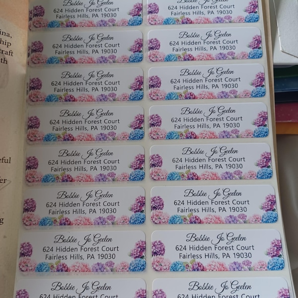 Personalized Return Address Labels Floral - High Gloss Custom Mailing ...
