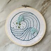 Waves Embroidery Pattern Water Hand Embroidered Pattern Sea - Etsy UK