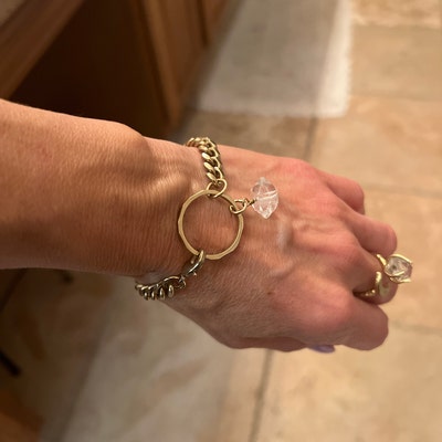 HERKIMER DIAMOND FLAMES Wrap Ring, Raw Stone Rings, Fine Bohemian Rings ...