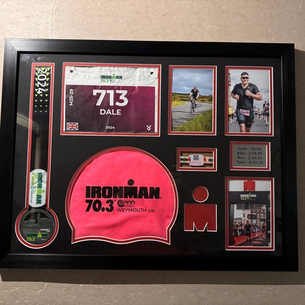 Ironman Wales Tenby 2023 Triathlon Medal Display Frame With Running Bib ...