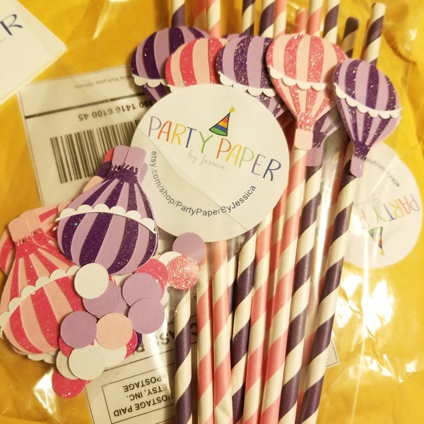 Hot Air Balloon Paper Straws - Etsy
