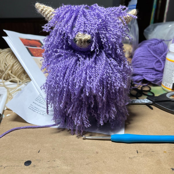 Miniature Highland Cow Crochet Pdf Pattern - Etsy