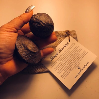 Moqui Marbles, Set-of-2, Shaman Stones, Moki Balls, Sandstone, Iron ...