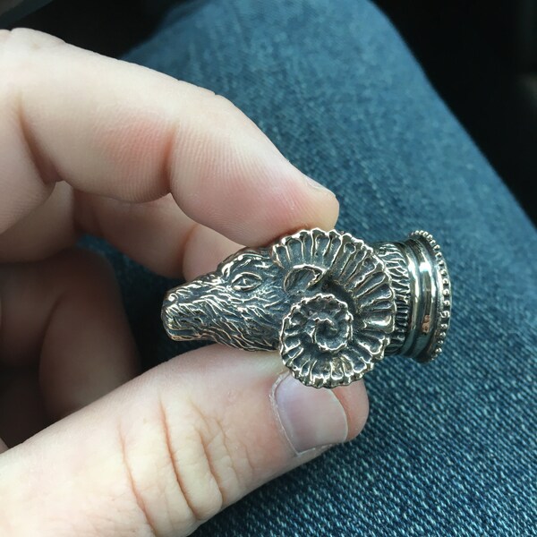 Knife Pommel Ram Head, Goat Bolster for Skewers, Guard Bolster Pommel ...