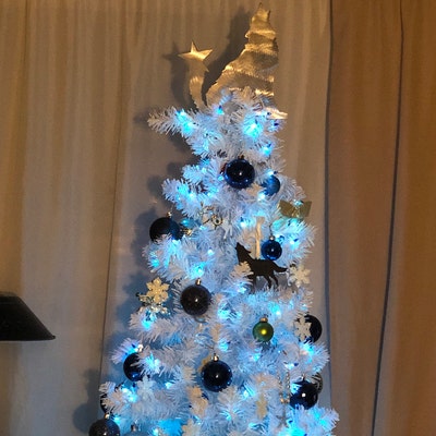 Wolf Christmas Tree Topper, Holiday Decoration, Wreath Decoration ...