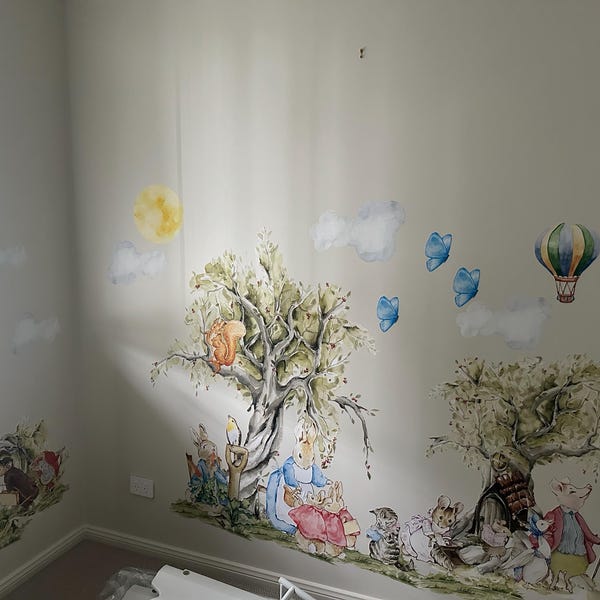Peter Rabbit Wall Decal: Rabbit Wall Art Decal , Rabbit Nursery Decal ...