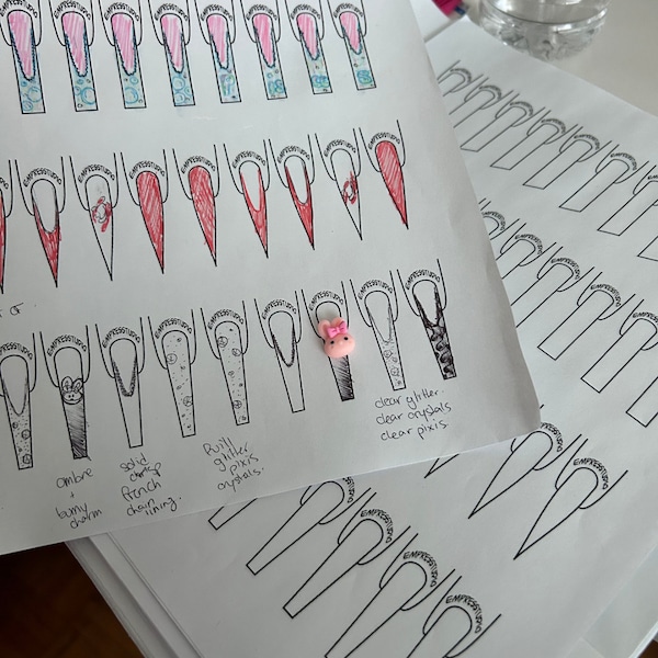 Nail Design Template for Medium Nails (digital Download) Creative Nail ...