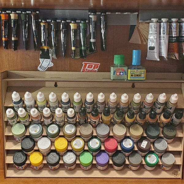 Wall Mounted Hobby Paint Storage Rack - Horizontal - Etsy