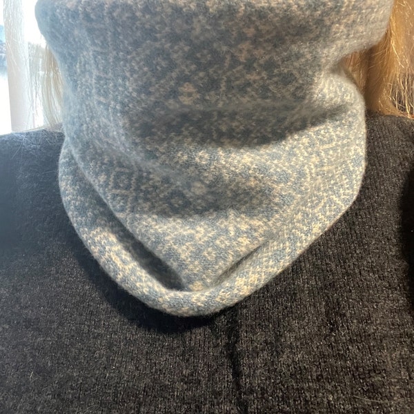 Diesel Snood, Fair Isle Snood, Blue Infinity Scarf, Loop Scarf, Blue ...