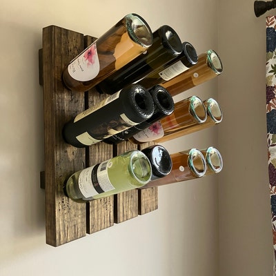 Wine Rack Old French Country Style Winerack Walnut Finish Riddling Rack ...
