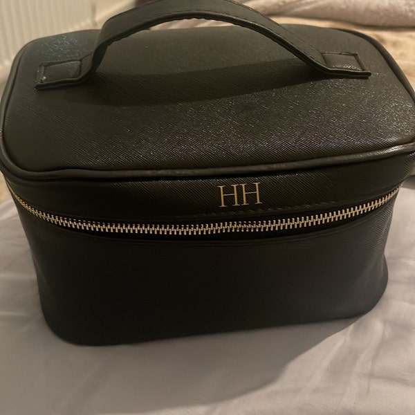 Personalised Vanity Makeup Case, Monogram Initial Cosmetic Bag ...