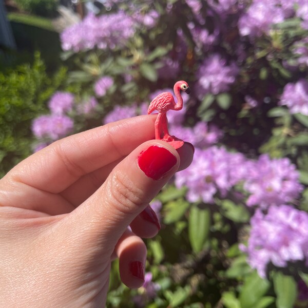 Set of Miniature Flamingos - Mini Flamingo - Terrarium Supplies - Teeny ...
