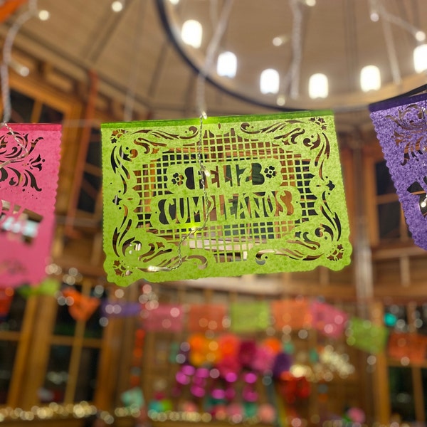 Feliz Cumpleanos - Happy Birthday - Custom Papel Picado - Sets of 2 ...