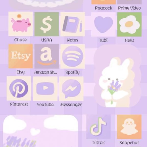 Cute Blue Ios and Android App Icon Set | Home Screen Theme | Widget ...