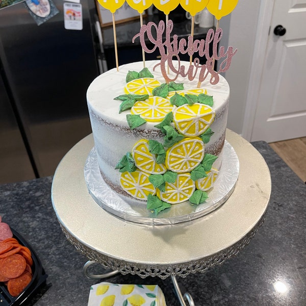 Lemon Theme Cake Topper, Personalized Cake Topper, Lemonade Birthday ...