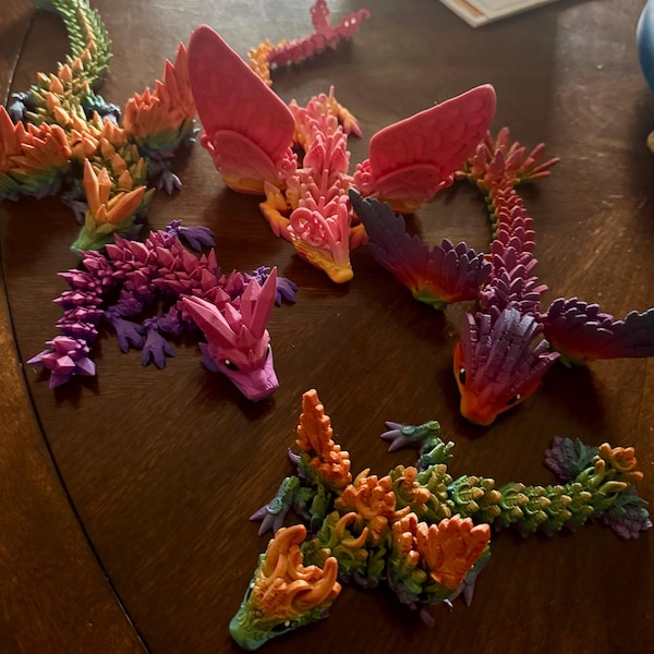 Detailed Baby Dragons Articulated Dragon W/ Colored Eyes 15 Dragons and ...