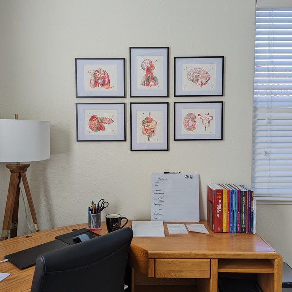 Digestive System Anatomy Print Gastrointestinal Tract Watercolor GI ...