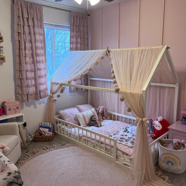 Honey Foam Montessori Bed Canopy, Kids Bed Canopy, Montessori Bed ...