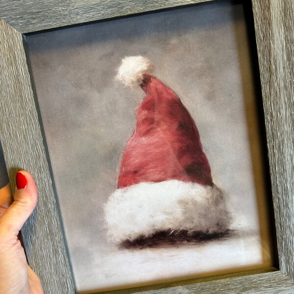 PRINTABLE Christmas Santa Claus Hat Still Life Print, Xmas Holiday Wall ...