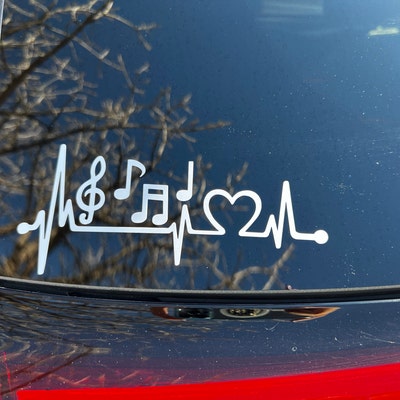 Music Notes Heartbeat Decal Marching Band Sticker for Car Window - Etsy