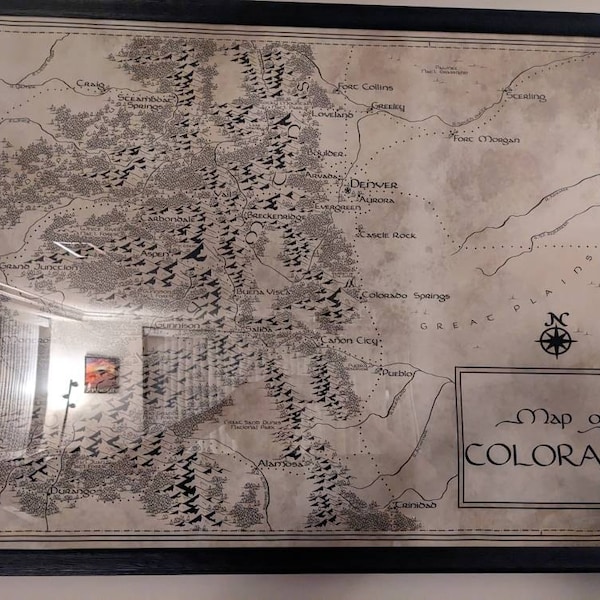 Colorado Map / Tolkien Inspired / Free US Shipping - Etsy