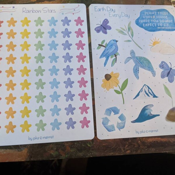 Nature Sticker Sheet | Earth Day Stickers | Earth Day Gifts | Go Green ...