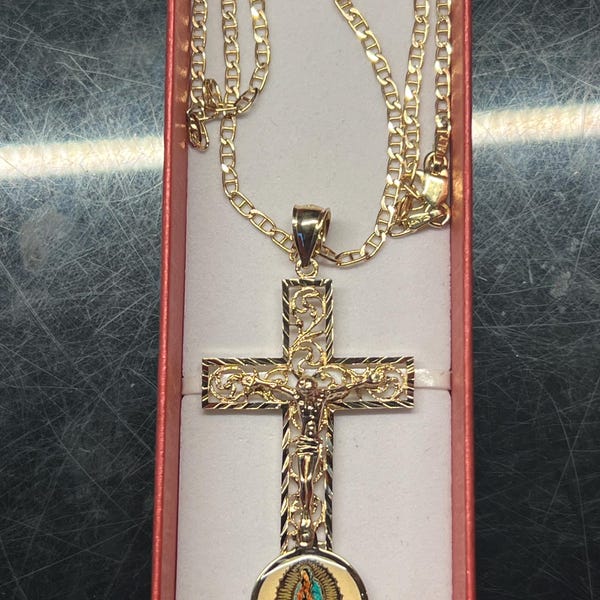 14K Real Solid Yellow Gold Religion Diamond Cut Jesus Cross Crucifix ... 14K Real Solid Yellow Gold Religion Diamond Cut Jesus Cross Crucifix ...