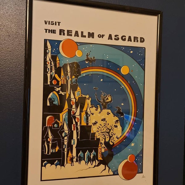 The Realm of Asgard, Norse Mythology Inspired Travel Poster, Norse God ...