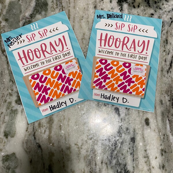 PRINTABLE Back to School Coffee Teacher Gift Card Holder - First Day of ...