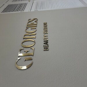 Gold Mirror Acrylic Circle Custom Sign With White Letters, Personalized ...