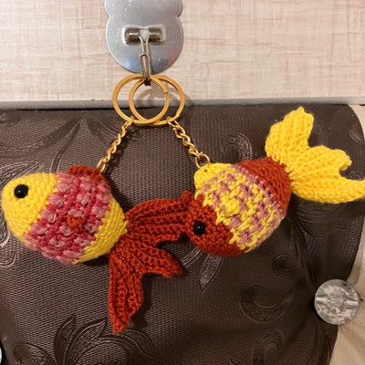 Mosaic Goldfish Crochet Pattern Fish Amigurumi Tutorial Keychain Charm ...