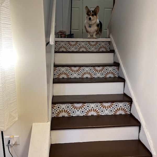 Quadrostyle Stair Riser Stickers - Removable Stair Riser Tile Decals ...