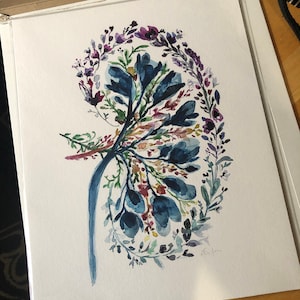 Lungs Floral Watercolor Print Abstract Lungs Thoracic Surgery Art ...