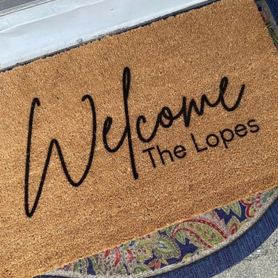 Custom Welcome Mat-personalized Welcome Mat-front Porch Mat-welcome Mat ...