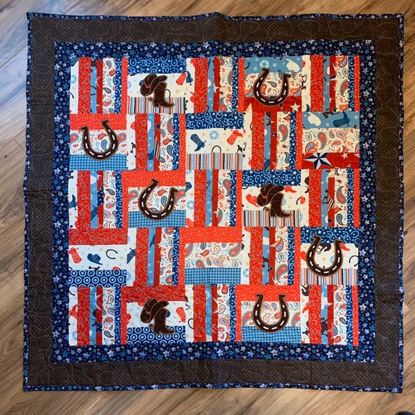 Baby Boy Quilt Pattern, Cowboy Quilt Pattern, Lil' Buckaroo Baby Quilt ...