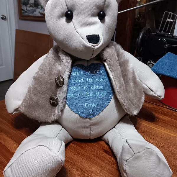 Memory Bear Pattern Simplicity A2115 Pattern Plush Sewing Pattern Memorial Bear Teddy Bear ...