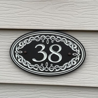 Vertical Craftsman Address Sign Engraved House Number. Choice of 3 ...