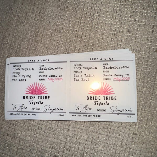 Bachelorette Casamigos Labels 50 Ml | Wife of the Party | Tequila Label ...