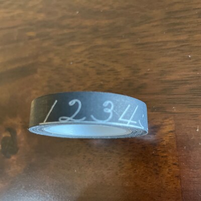 Washi Tape 10mm Numbers Chalkboard Design on Black Paper Deco Tape No ...