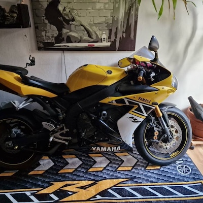 Yamaha R1 Motorcycle Personalized Rug Accesorries Floor Bottom Pit Mat ...