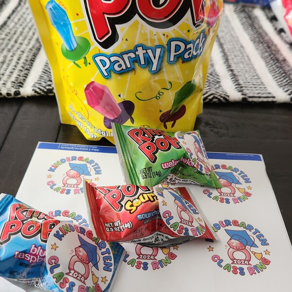 Ring Pop Party Favor Tags - Printable Ring Pop Stickers - Party Favors ...