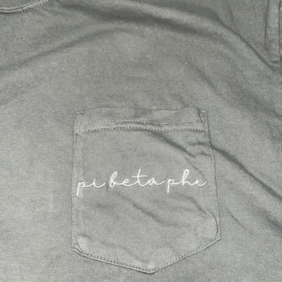 Comfort Colors Custom Embroidered POCKET TEE Short Sleeve Shirt ...