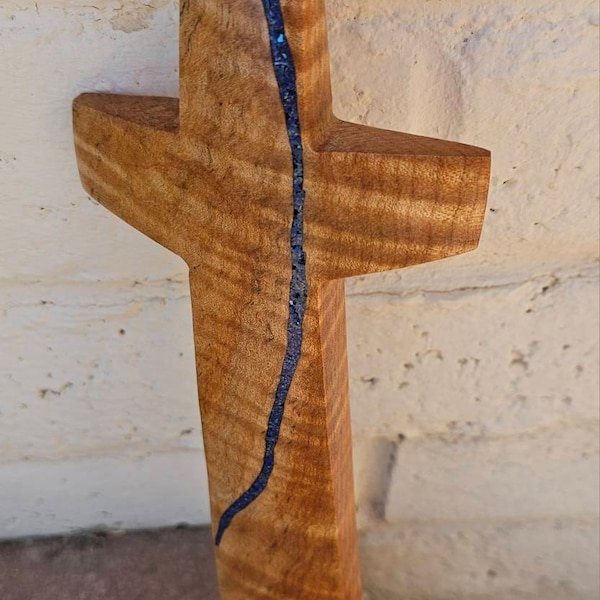4 " High X 2" Wide Paduak Wall Cross With Turquoise Inlay - Etsy