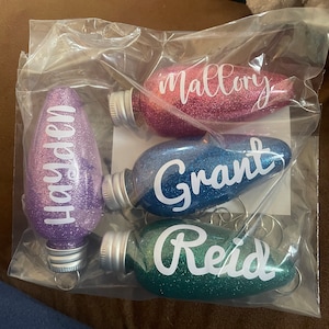 Personalized Lightbulb Christmas Ornaments Name Ornaments Christmas ...