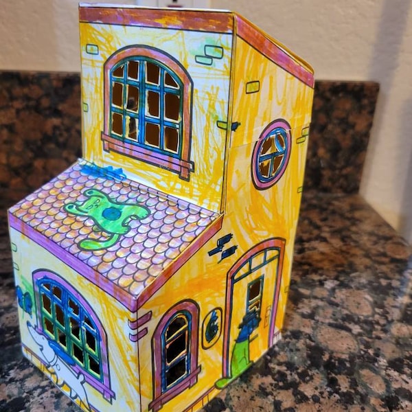 Paper Toy Houses Set 2, Printable Activity Sheets, Paper Craft Kit, Cut ...