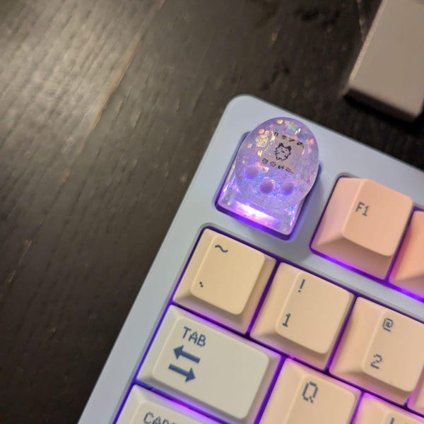 Artisan Cute Sparkly Y2K Tamagotchi Resin Backlit Keycaps, Kawaii ESC ...