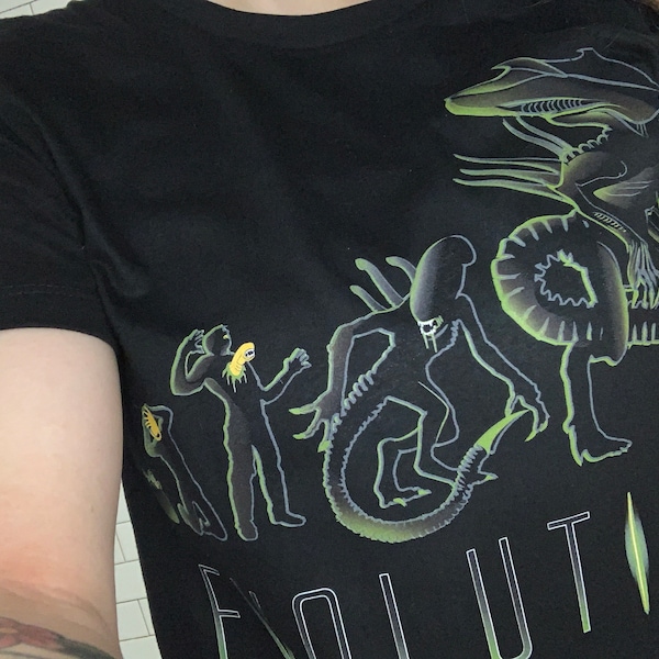 Xenomorph Evolution T-shirt | Alien Life Cycle Tee | Sci-fi Horror ...
